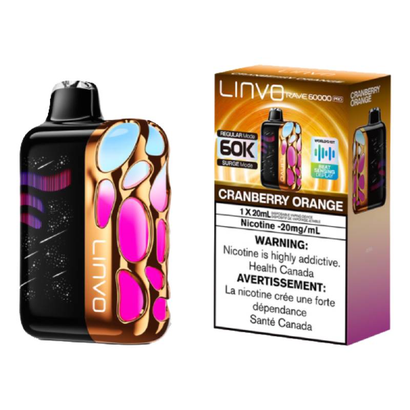 Linvo Rave 60K Disposable Vape - Cranberry Orange – Vapeluv Vapeshop