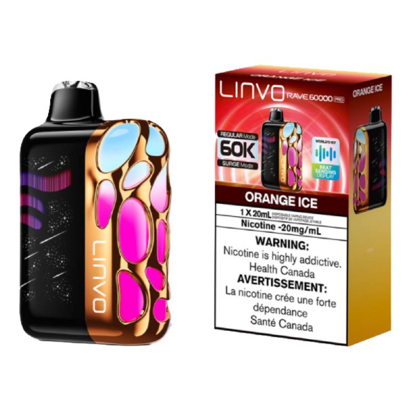 Linvo Rave 60K Disposable Vape - Orange Ice – Vapeluv Vapeshop
