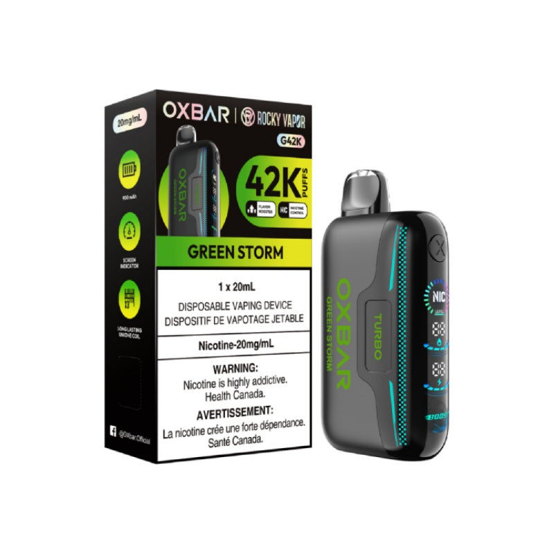OxBar G42K - Green Storm Disposable Vape – Vapeluv Vapeshop